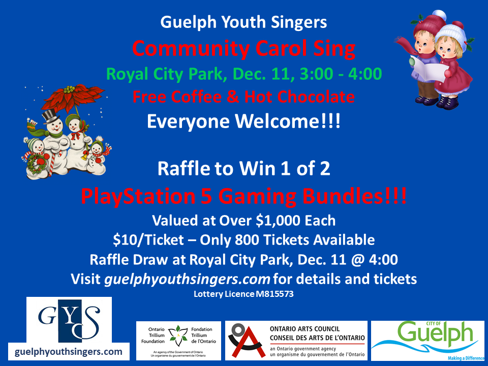 Community Carol Sing and Raffle Ad – Guelph Youth Singers